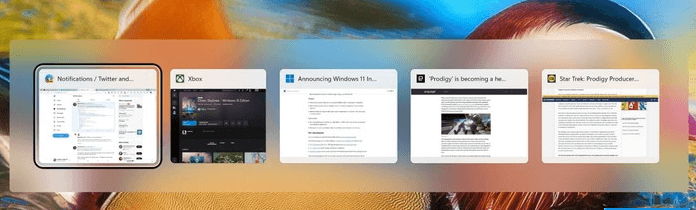 Windows 11 Multitasking Switching Interface Exposure
