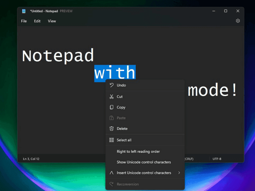 Windows 11 Notepad Received Several RichEdit Enhancements